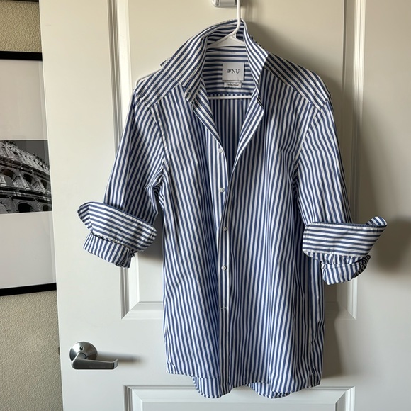 Withnothingunderneath | Tops | Classic Striped Boyfriend Button Down ...